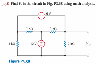 Solved 3.58 ﻿Find \( ﻿V_{o} \) ﻿in the circuit in Fig. P3.58 | Chegg.com