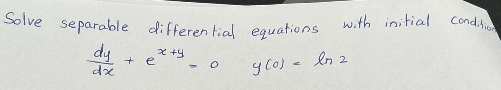 Solved Solve Separable Differential Equations With Initial