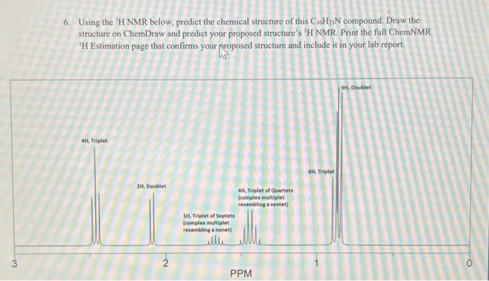 Solved 5. Using the 'H NMR below, predict the chemical | Chegg.com