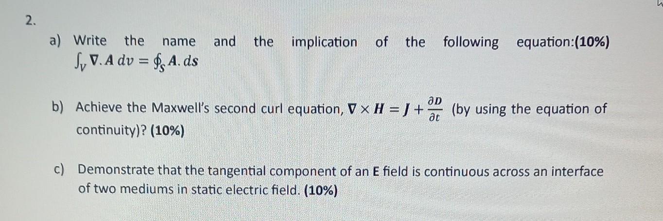Solved a) Write the name and the implication of the | Chegg.com