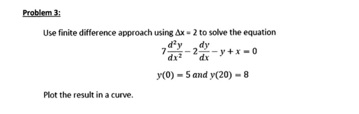Solved Problem 3: Use finite difference approach using Ax = | Chegg.com