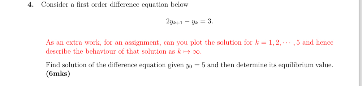 Solved Consider a first order difference equation | Chegg.com