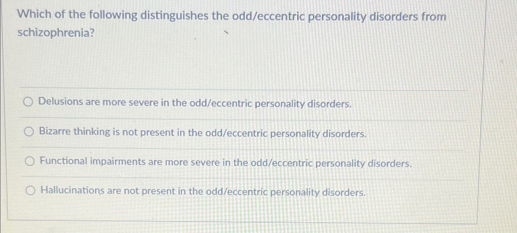 Solved Which of the following distinguishes the | Chegg.com