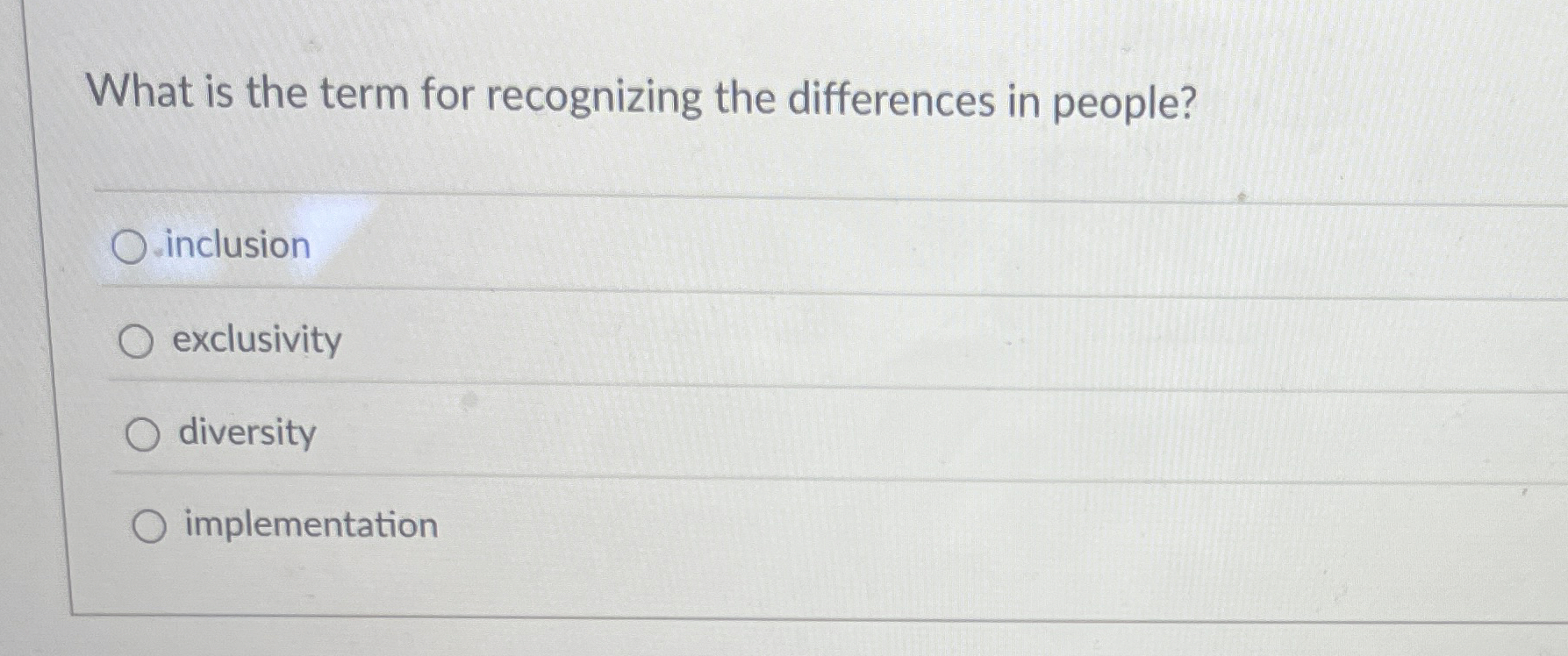 Solved What is the term for recognizing the differences in | Chegg.com