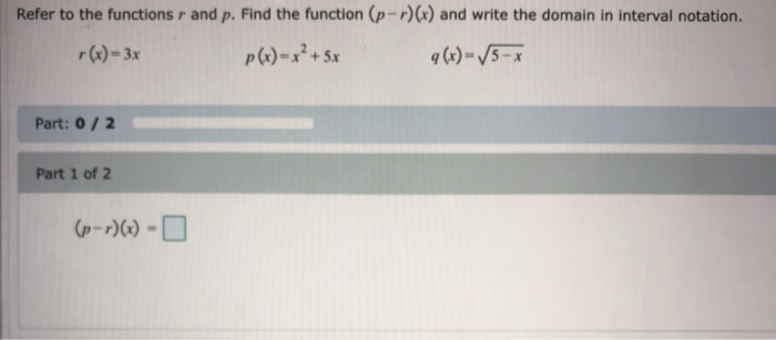 Solved Refer to the functions r and p. Find the function | Chegg.com