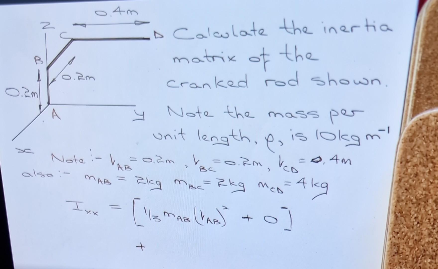 can u derive Ixx, Iyy and Izz for this cranked | Chegg.com