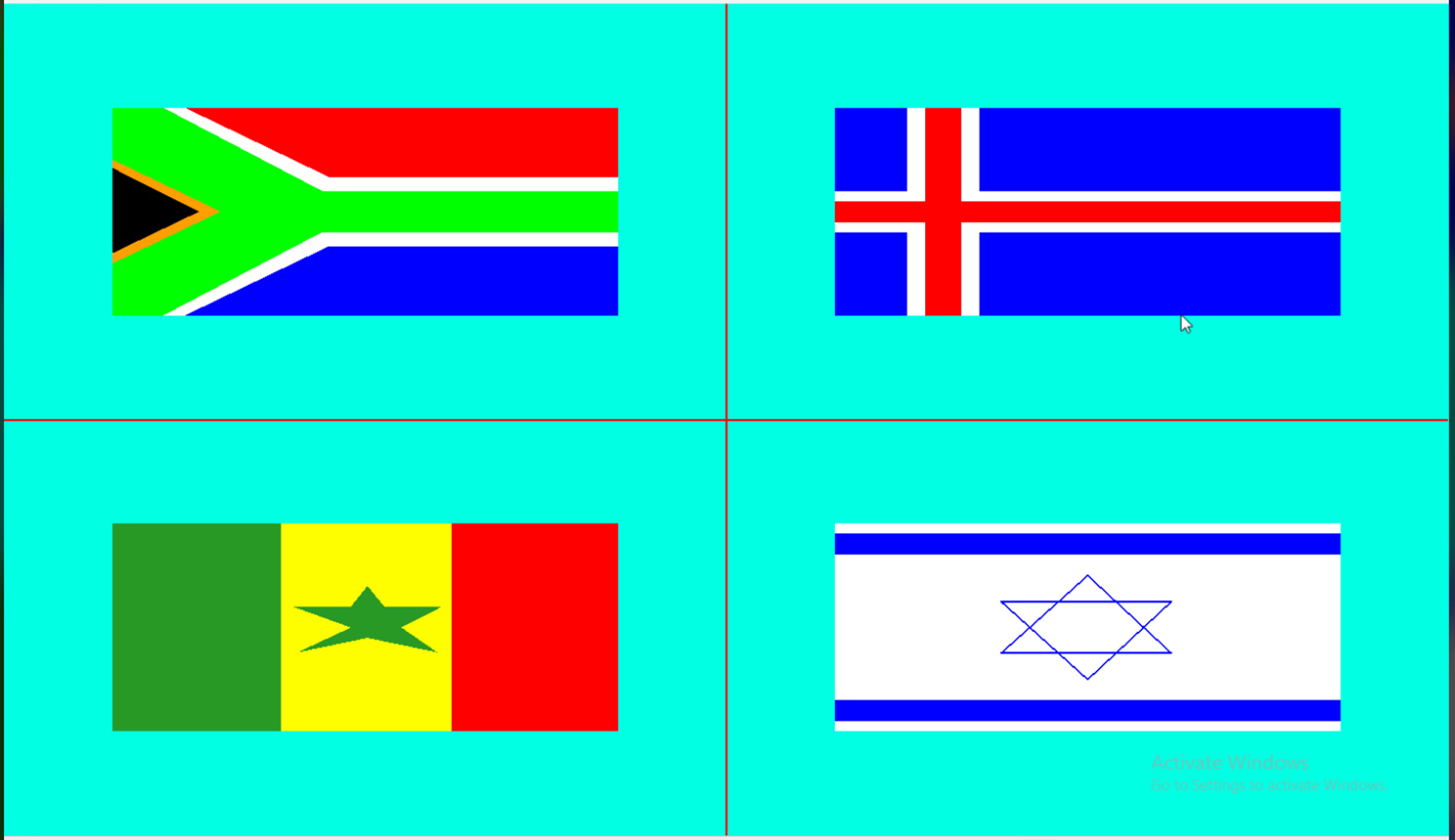 Solved Draw all flags just like the picture in Open Gl in | Chegg.com