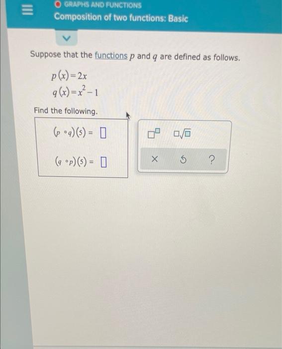 Solved III O GRAPHS AND FUNCTIONS Composition of two | Chegg.com