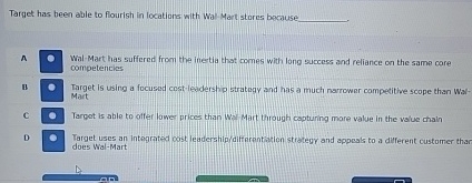 Solved Target has been able to flourish in locations with | Chegg.com