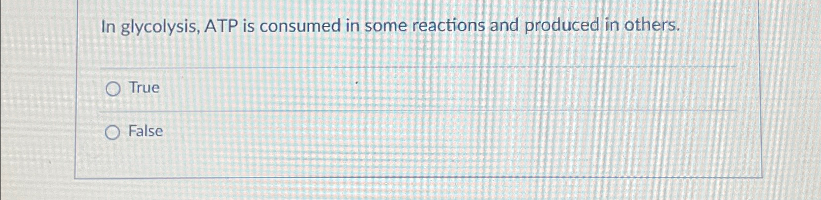 Solved In glycolysis, ATP is consumed in some reactions and | Chegg.com
