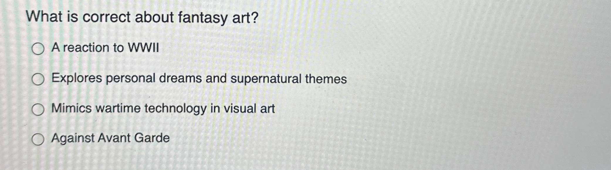 Solved What is correct about fantasy art?A reaction to | Chegg.com