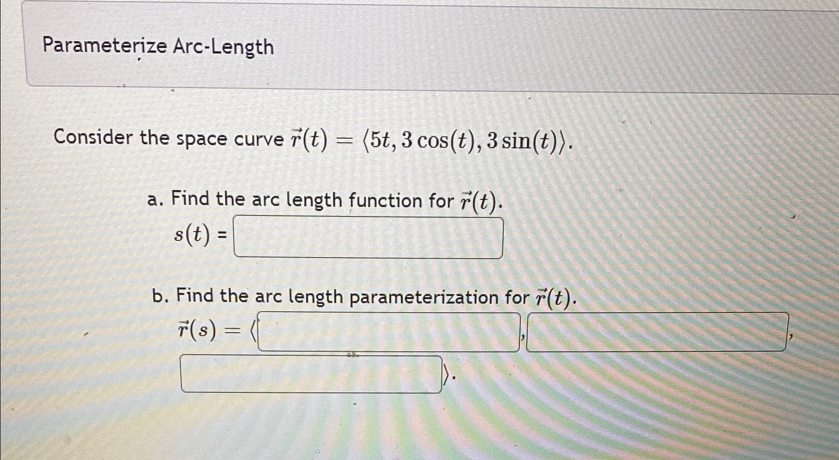 Solved Parameterize Arc-LengthConsider the space curve | Chegg.com