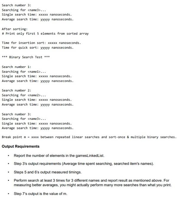 Solved Problem Specification Linear and binary searches are | Chegg.com