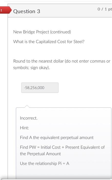 Solved New Bridge Project (continued) What is the | Chegg.com