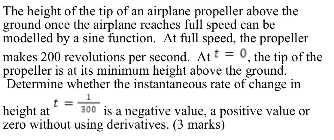 Solved The height of the tip of an airplane propeller above | Chegg.com