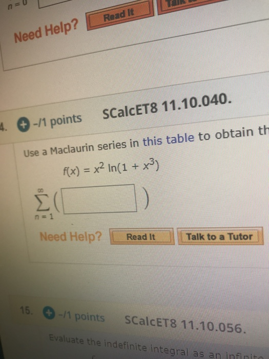 Solved Read It Need Help? 4. -11 points ScalcET8 11.10.040. | Chegg.com