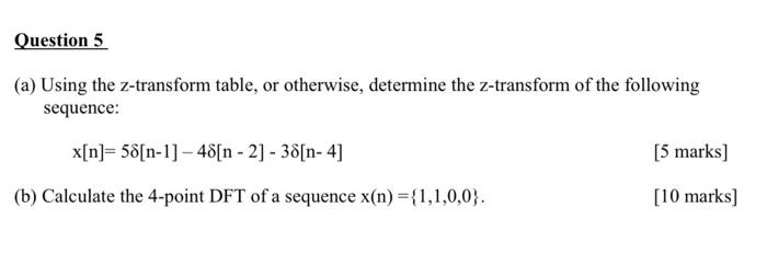 Solved (a) Using the z-transform table, or otherwise, | Chegg.com
