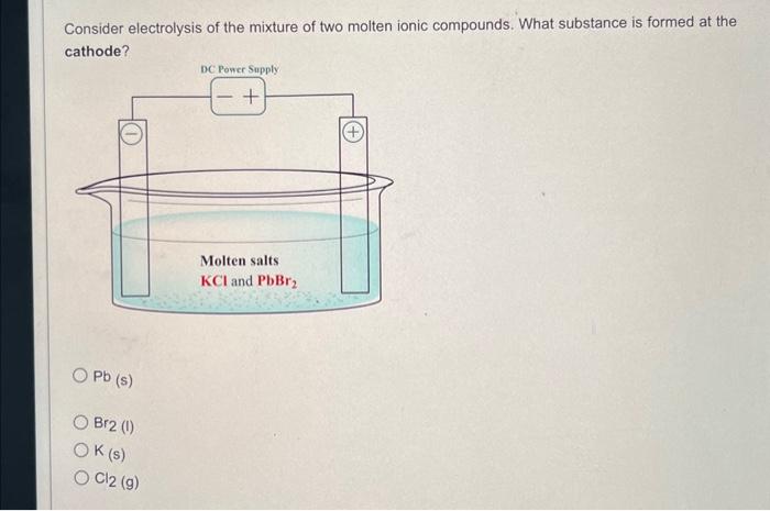 Solved Consider electrolysis of the mixture of two molten | Chegg.com