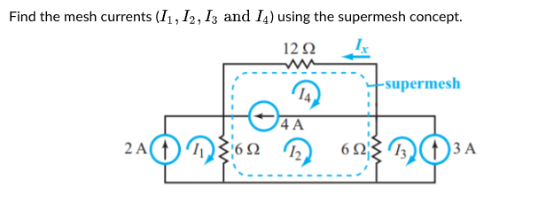 Solved Find the mesh currents I1, ﻿I2, ﻿I3, ﻿and I4 ﻿using | Chegg.com