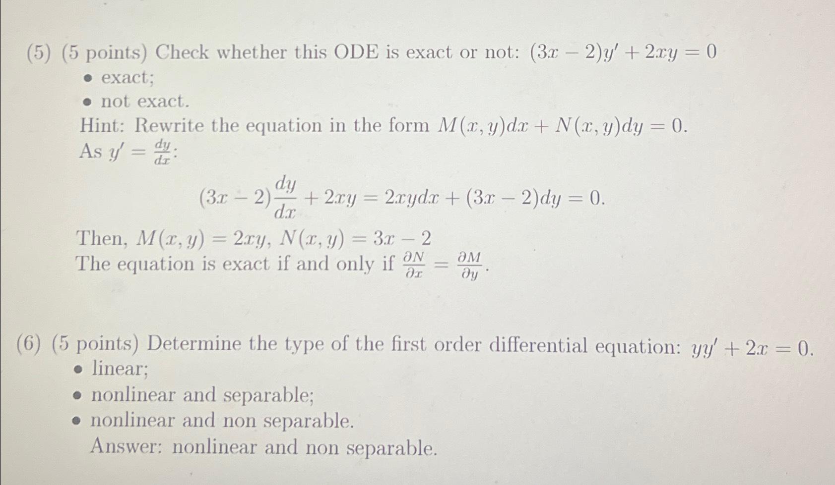 Solved Diffeeential equations, can someone please solve both | Chegg.com