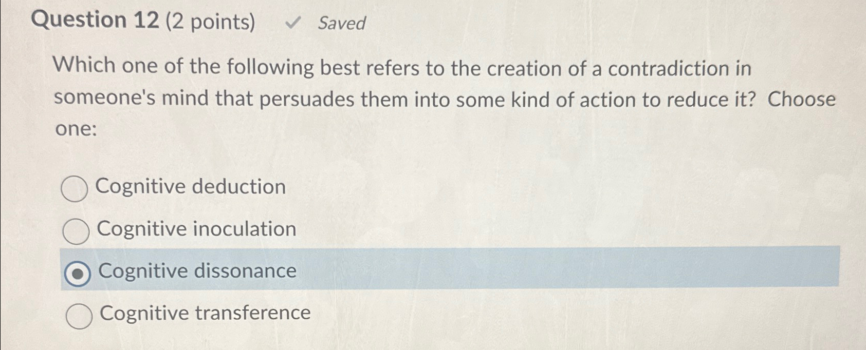Solved Question 12 (2 ﻿points) ﻿SavedWhich one of the | Chegg.com