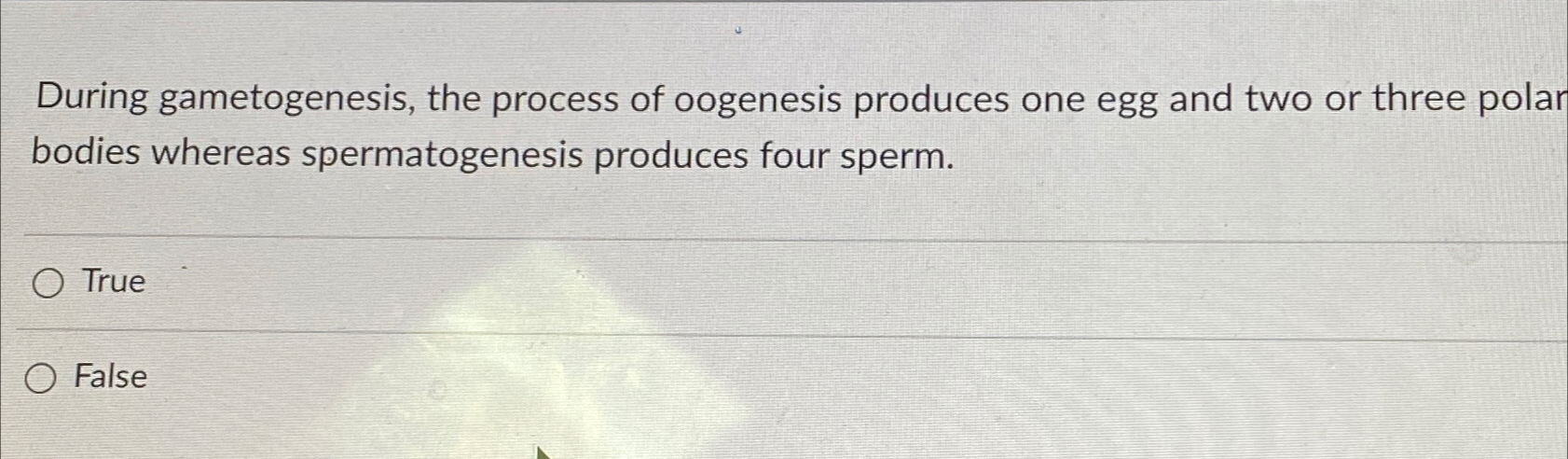 During gametogenesis, the process of oogenesis | Chegg.com