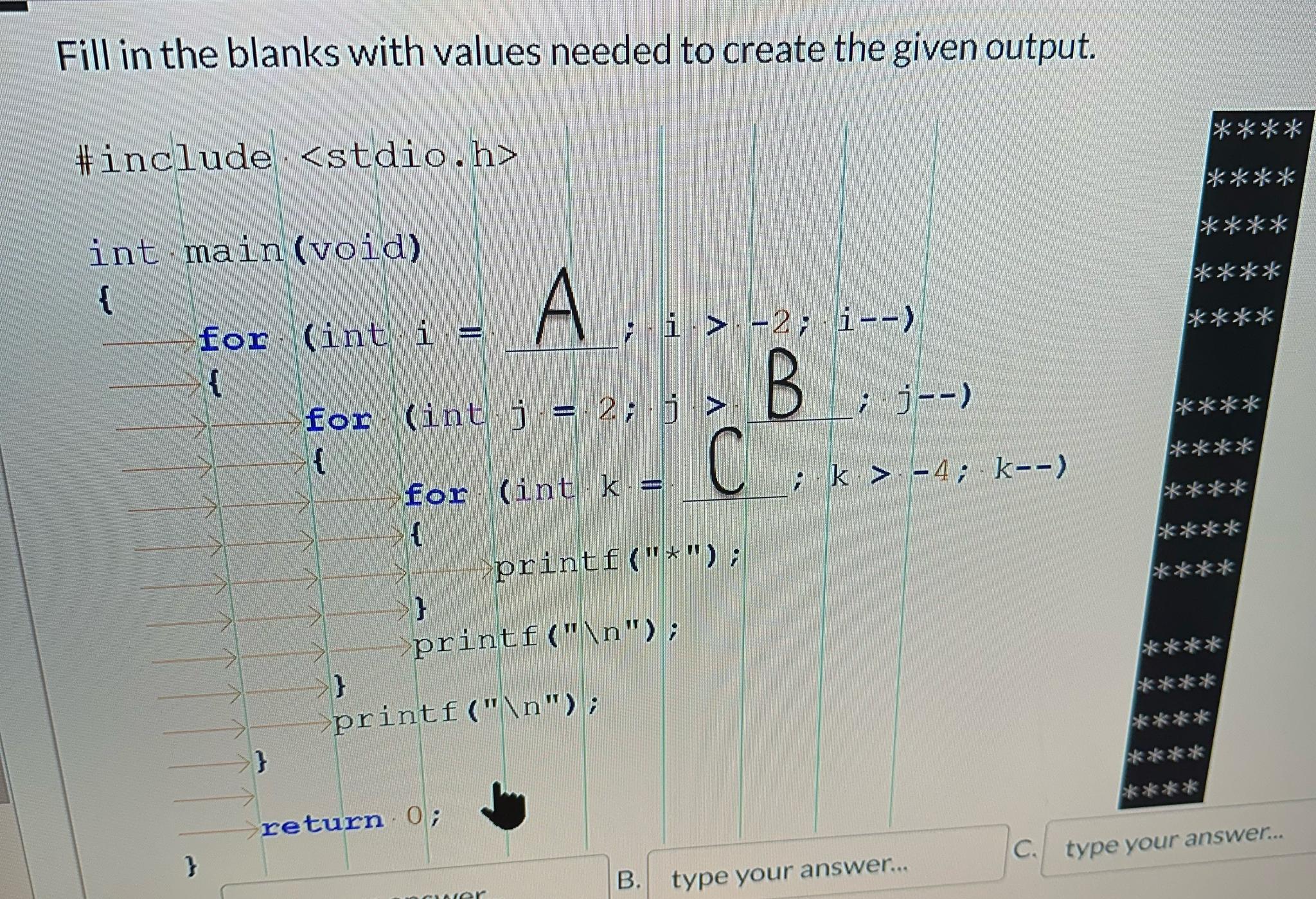 Solved Fill in the blanks with values needed to create the | Chegg.com
