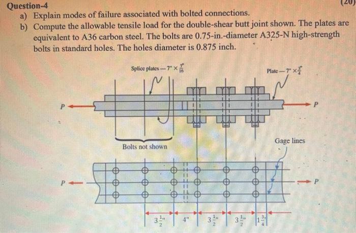 Solved a) Explain modes of failure associated with bolted | Chegg.com