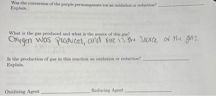 Solved Reaction 2: Permanganate added to hydrogen peroxide | Chegg.com
