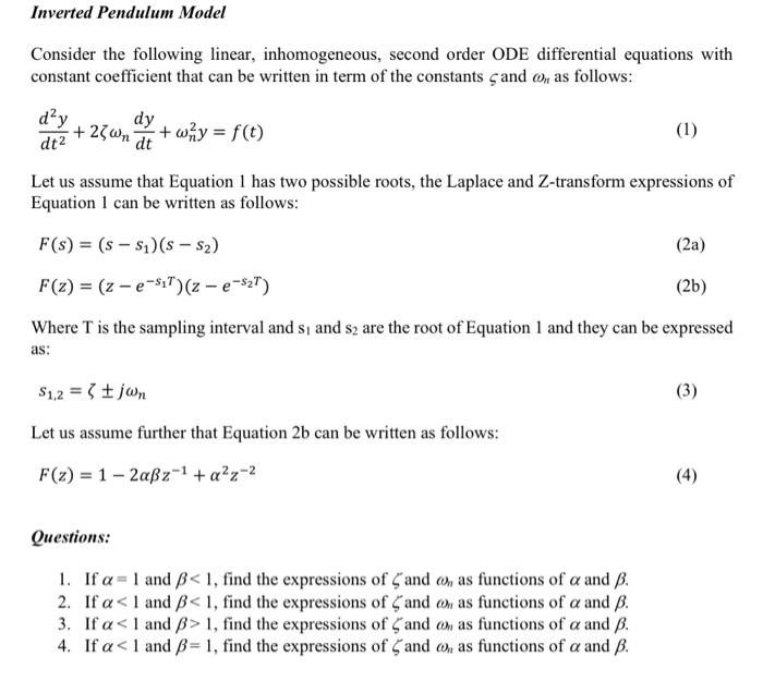 Solved Consider the following linear, inhomogeneous, second | Chegg.com
