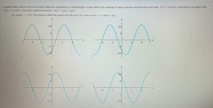 Solved A digital delay device echoes an input signal by | Chegg.com