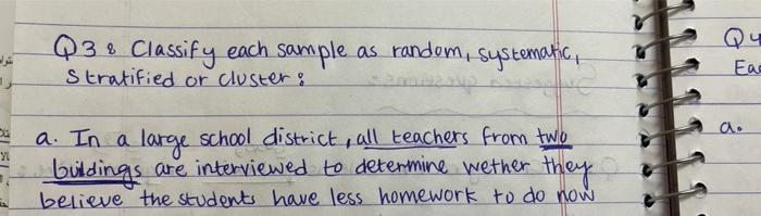 Solved Q3 e Classify each sample as random, systematic | Chegg.com