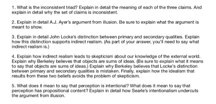 1. What is the inconsistent triad? Explain in detail | Chegg.com