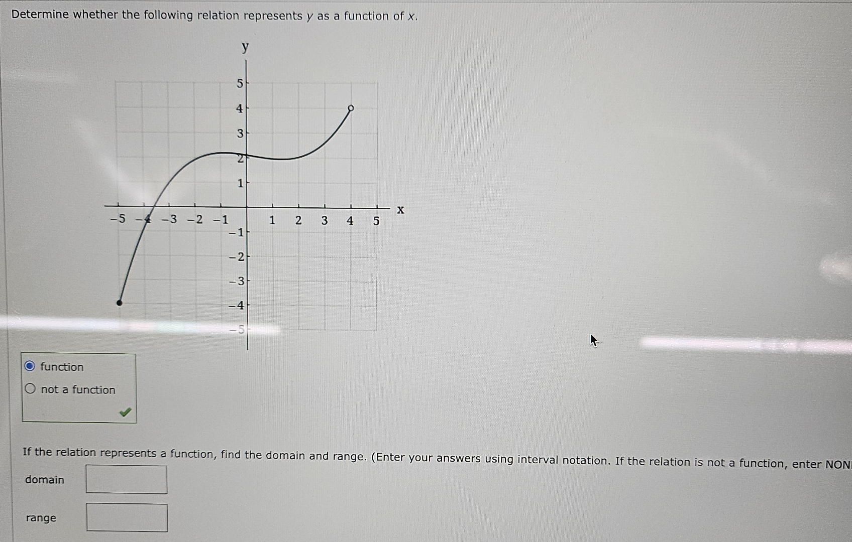 Determine whether the following relation represents y | Chegg.com