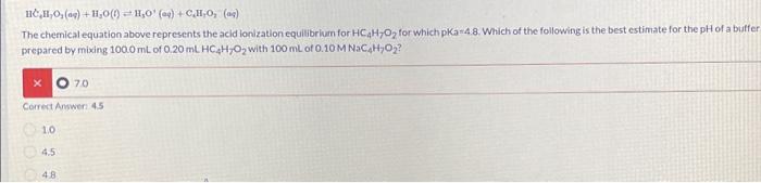 Solved HC4H7O3(aq)+H2O(0)⇌H3O′(aq)+C4H7O2(a9) The chemical | Chegg.com