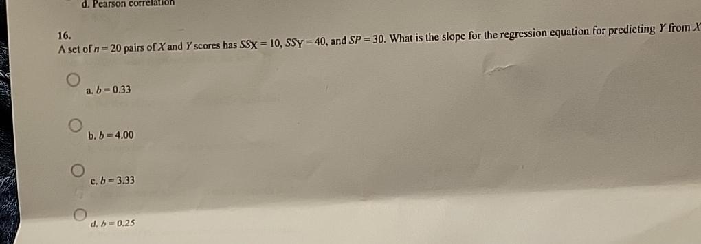 Solved A set of n=20 ﻿pairs of x ﻿and Y ﻿scores has | Chegg.com