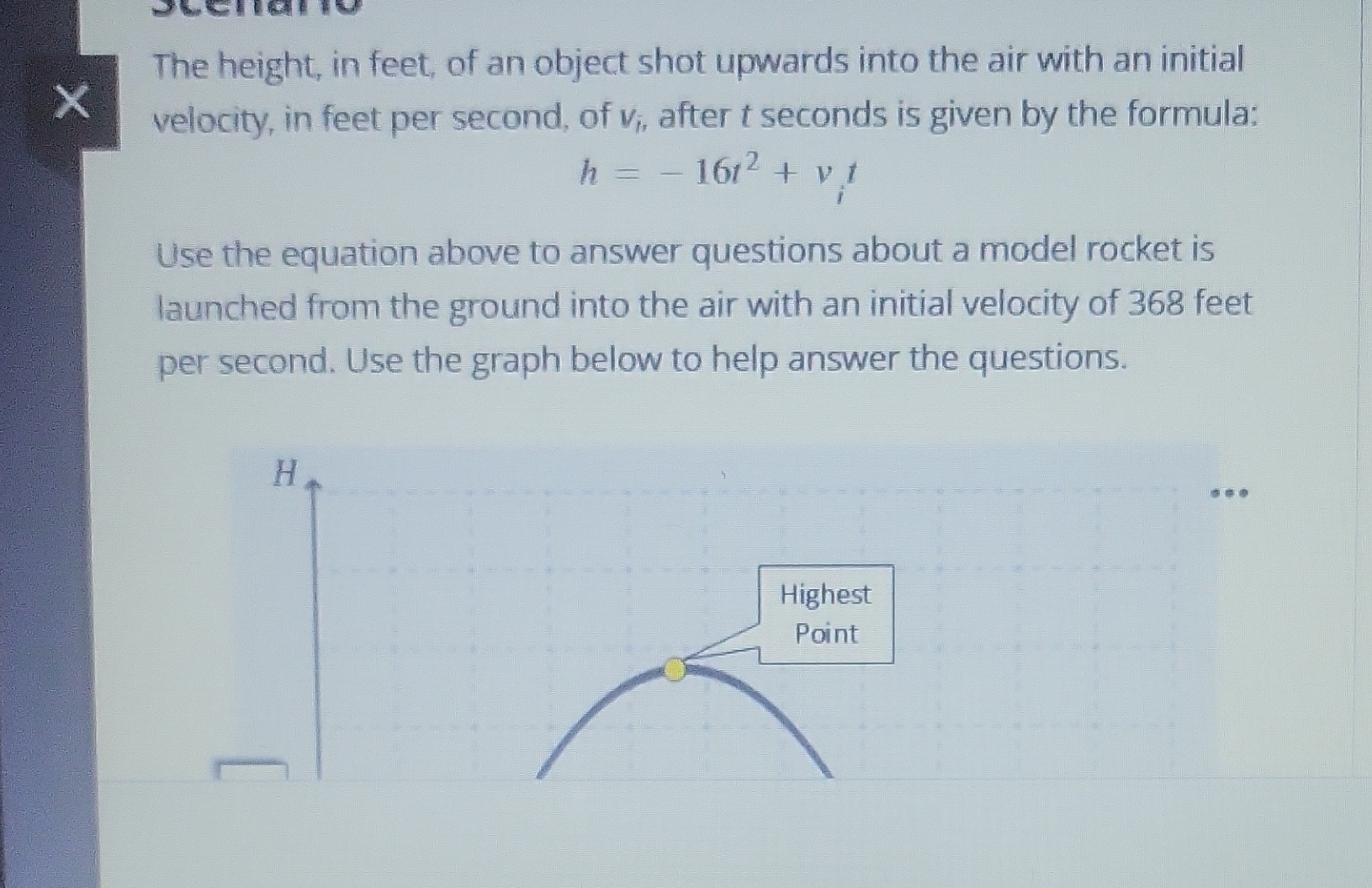 Solved Part 1: Create the equation for the height of the | Chegg.com