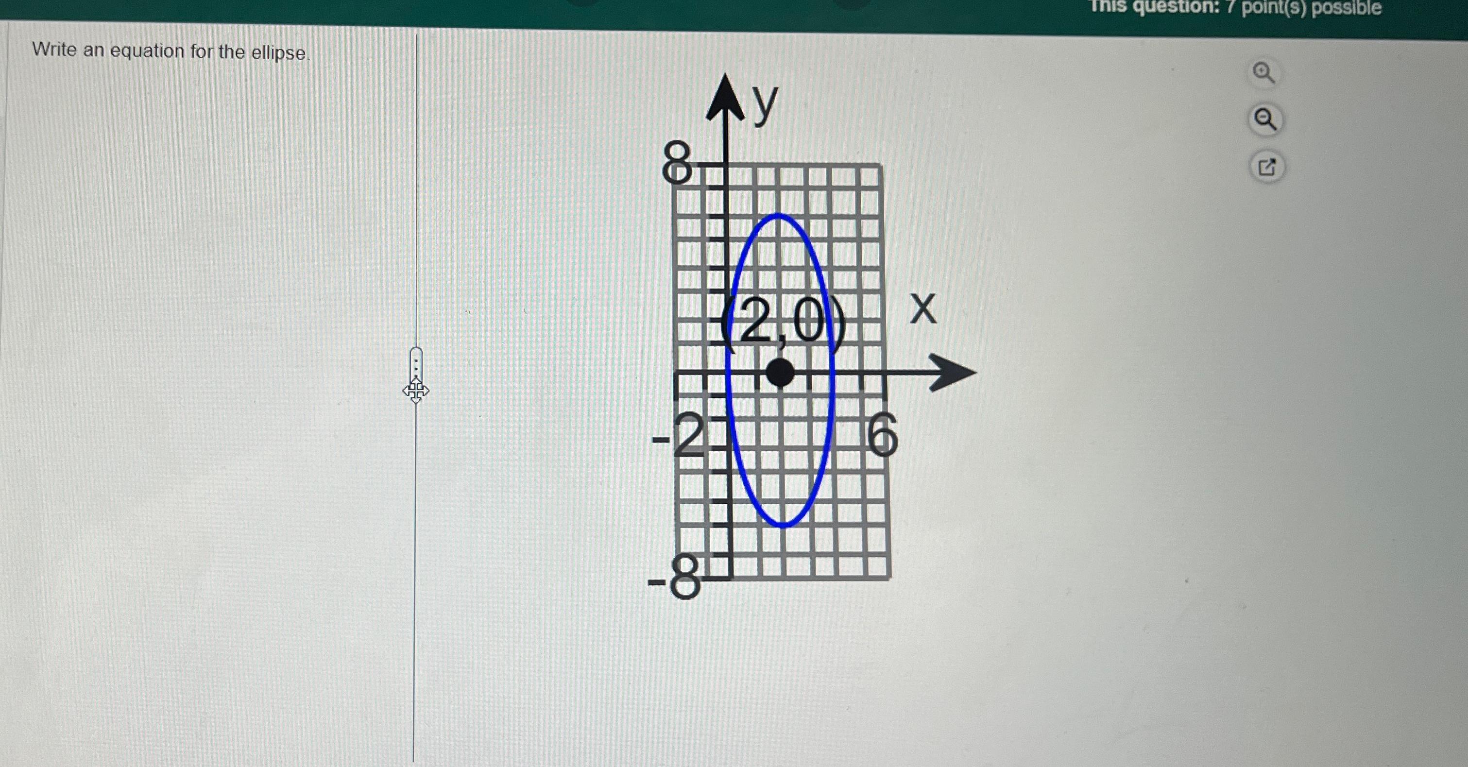 Solved Write An Equation For The Ellipse