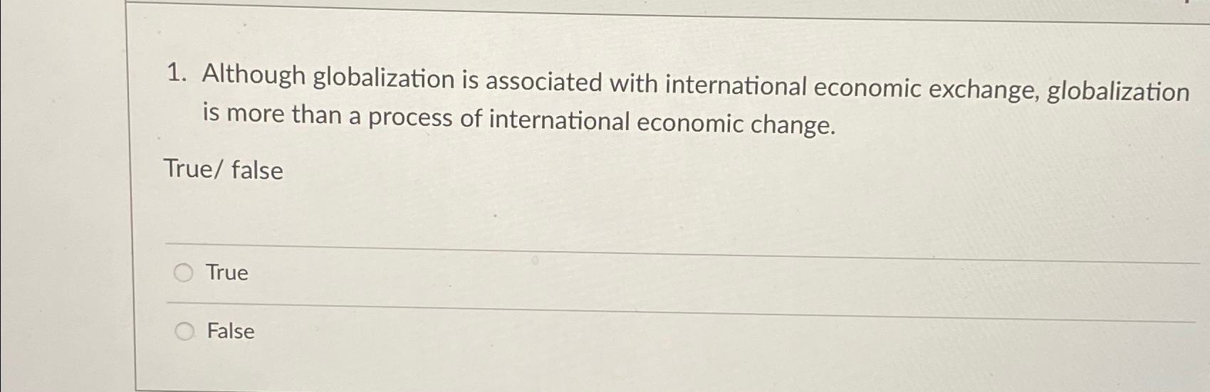 Solved Although globalization is associated with | Chegg.com