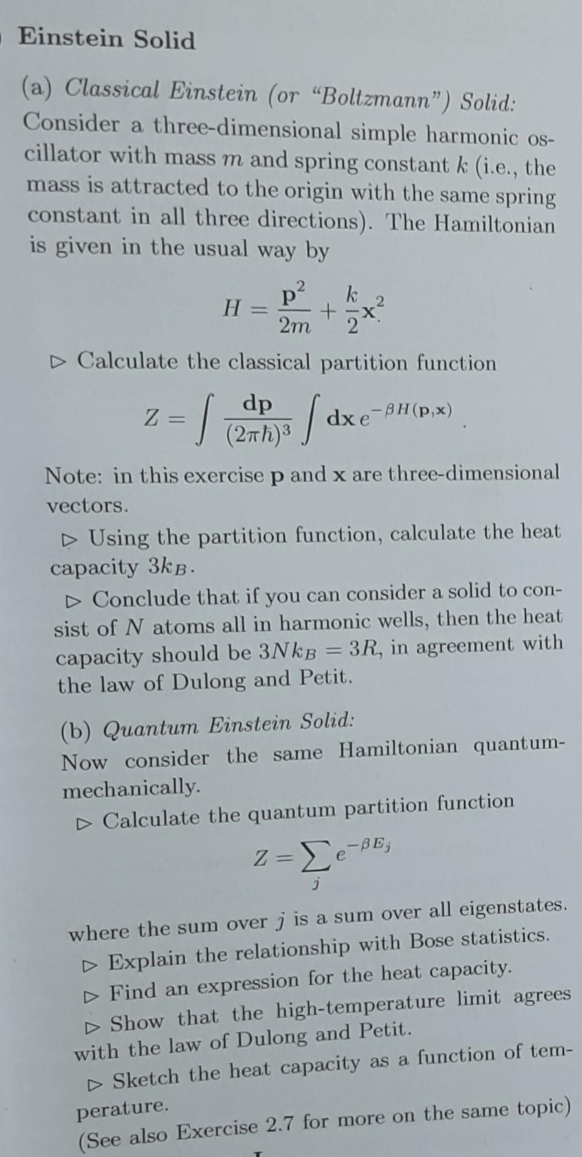 Solved Einstein Solid (a) Classical Einstein (or | Chegg.com