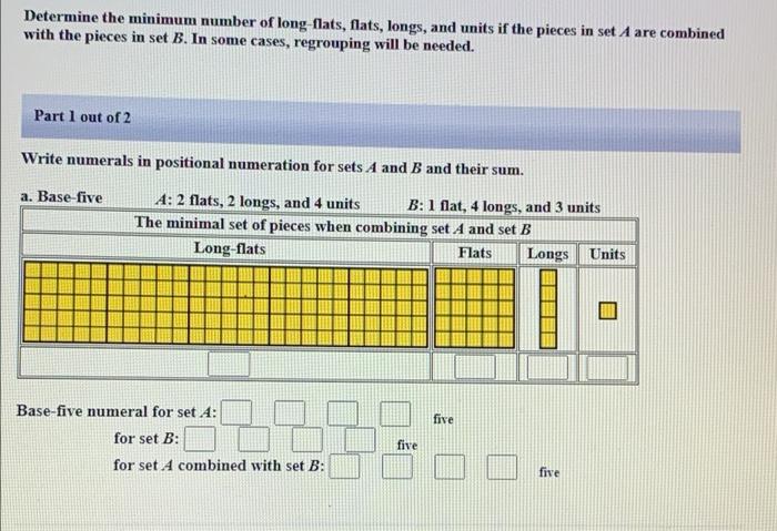 Solved Determine the minimum number of long flats, flats, | Chegg.com