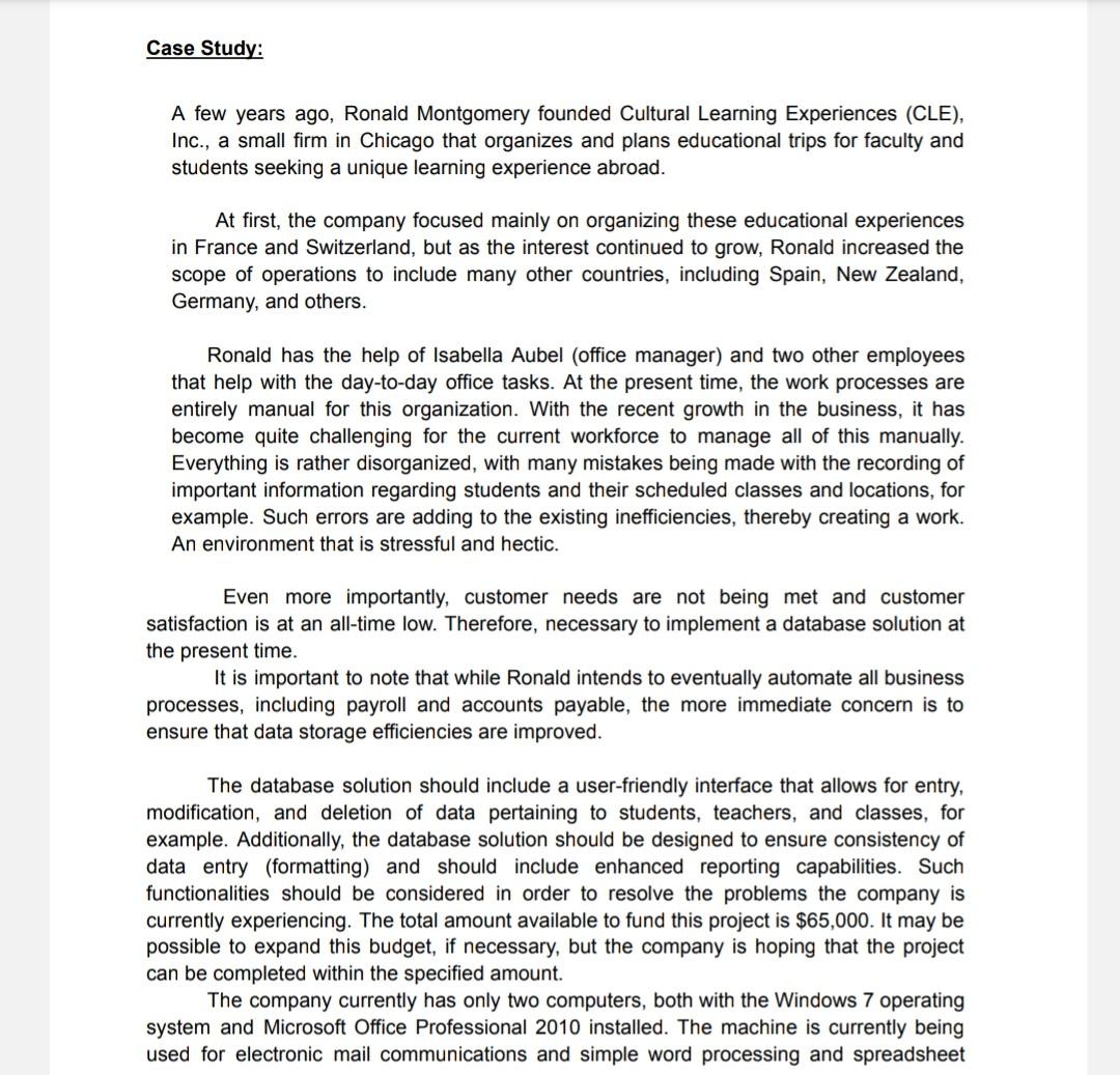 Solved Project (MIS 377) MIS 377 - System Analysis and | Chegg.com