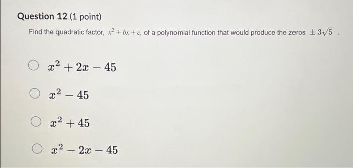Solved Find the quadratic factor, x2+bx+c, of a polynomial | Chegg.com