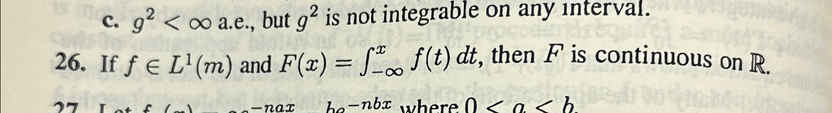 Solved 26. ﻿If finL1(m) ﻿and F(x)=∫-∞xf(t)dt, ﻿then F ﻿is | Chegg.com