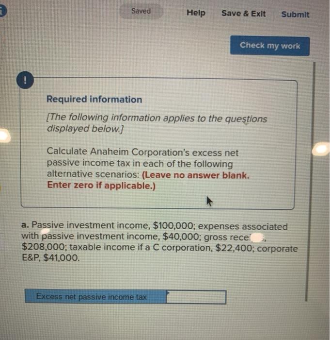 Solved Saved Help Save & Exit Submit Check my work ! | Chegg.com