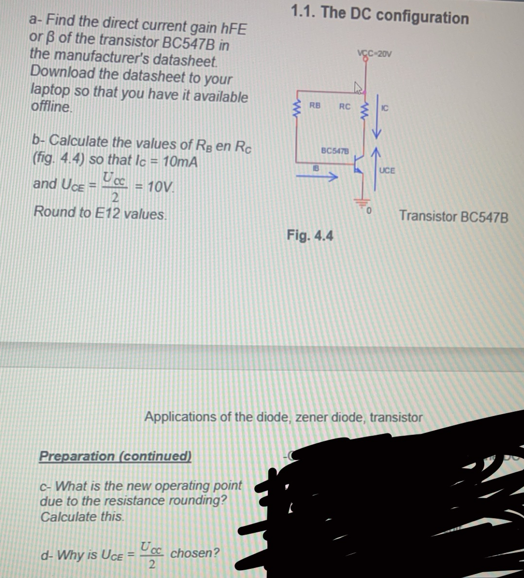 a- ﻿Find the direct current gain hFE1.1. ﻿The DC | Chegg.com