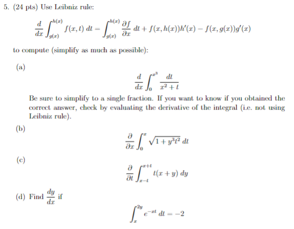 (24 ﻿pts) ﻿Use Leibniz | Chegg.com