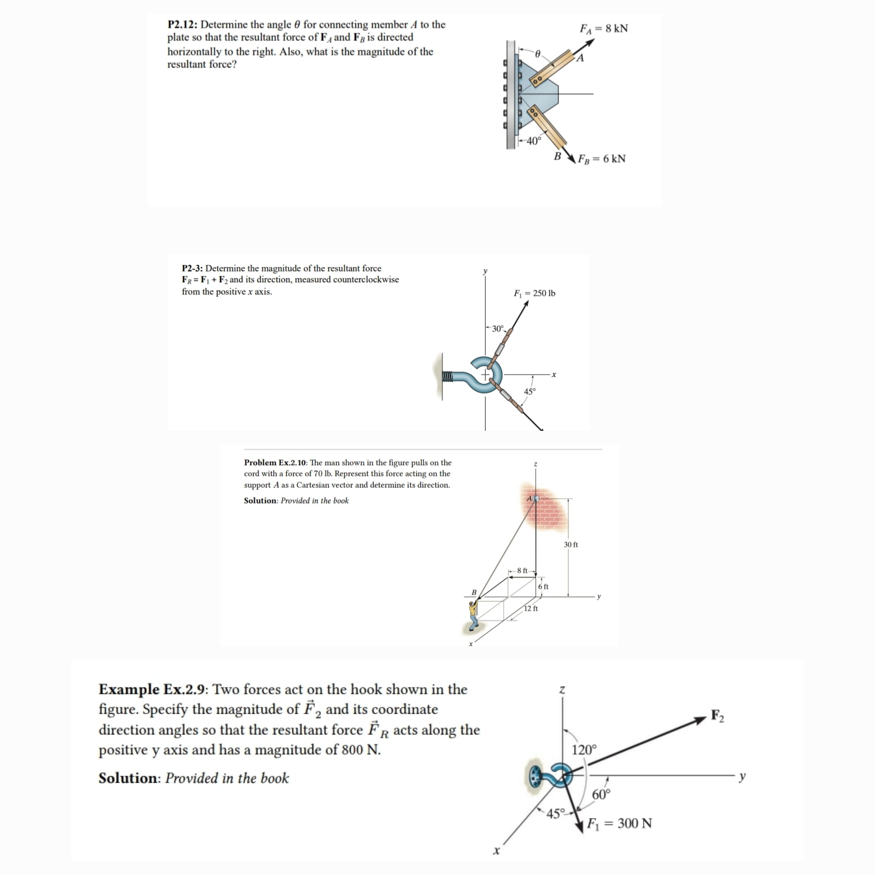 Solved P2.12: Determine the angle θ ﻿for connecting member A | Chegg.com