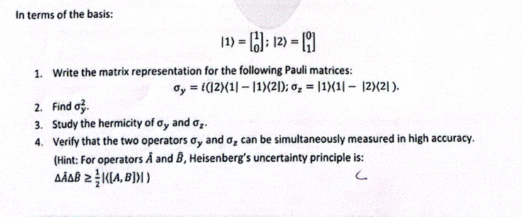 Solved In terms of the basis:|1:Write the matrix | Chegg.com
