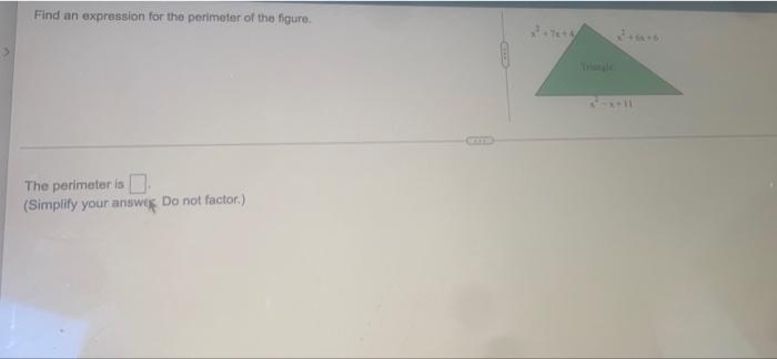 Solved Find an expression for the perimeter of the figure | Chegg.com